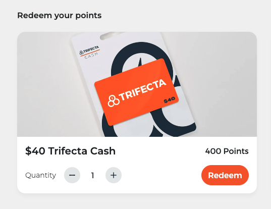 How do I redeem Trifecta Rewards?