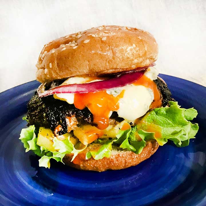 Red, White, & Bleu Bison Burger Recipe