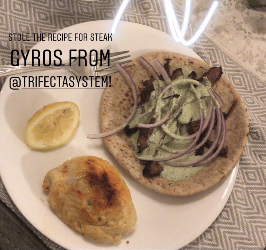 Steak Gyros with Easy Tzatziki Sauce Recipe